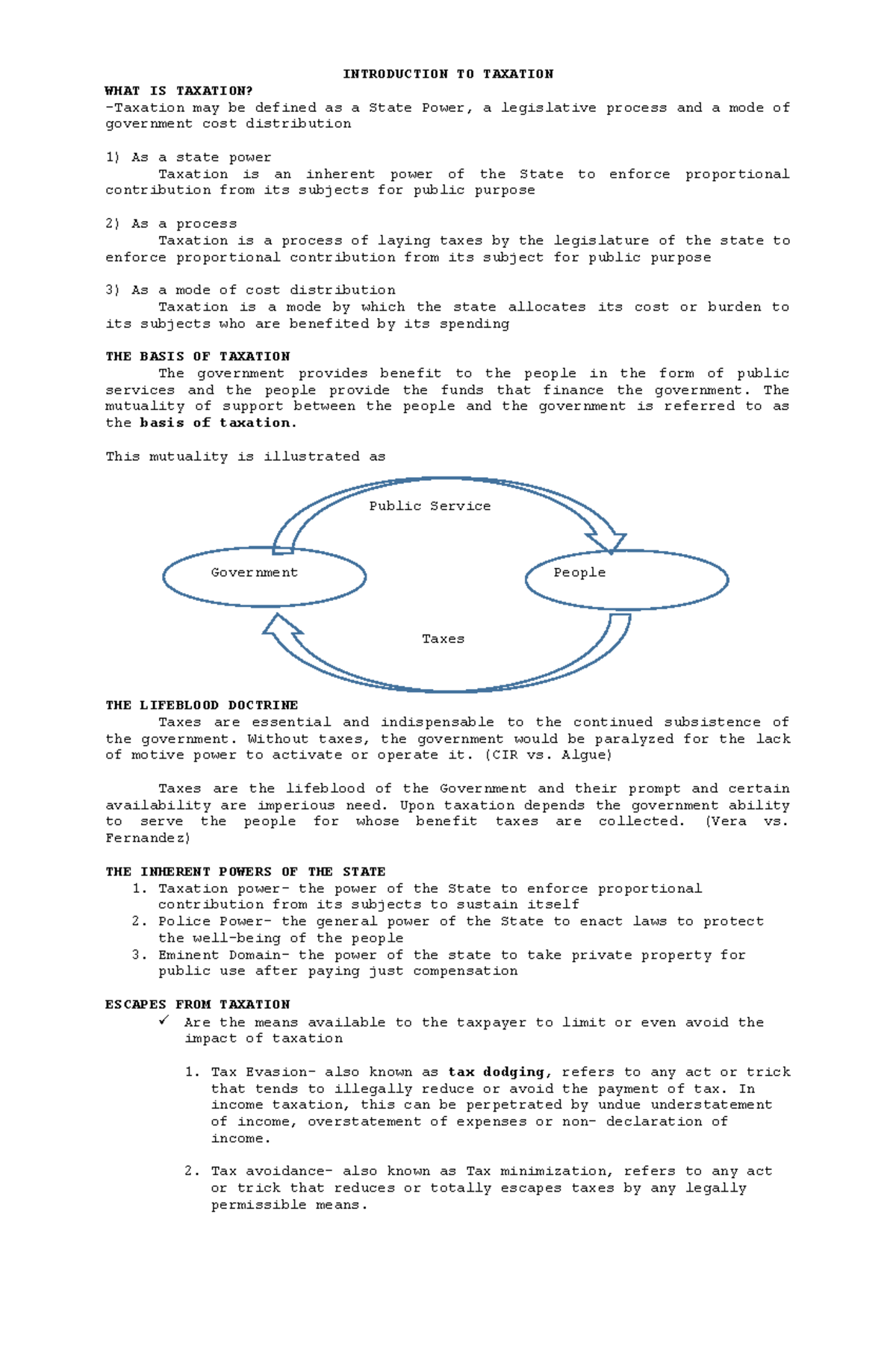Taxation compress Lecture Note - INTRODUCTION TO TAXATION WHAT IS ...