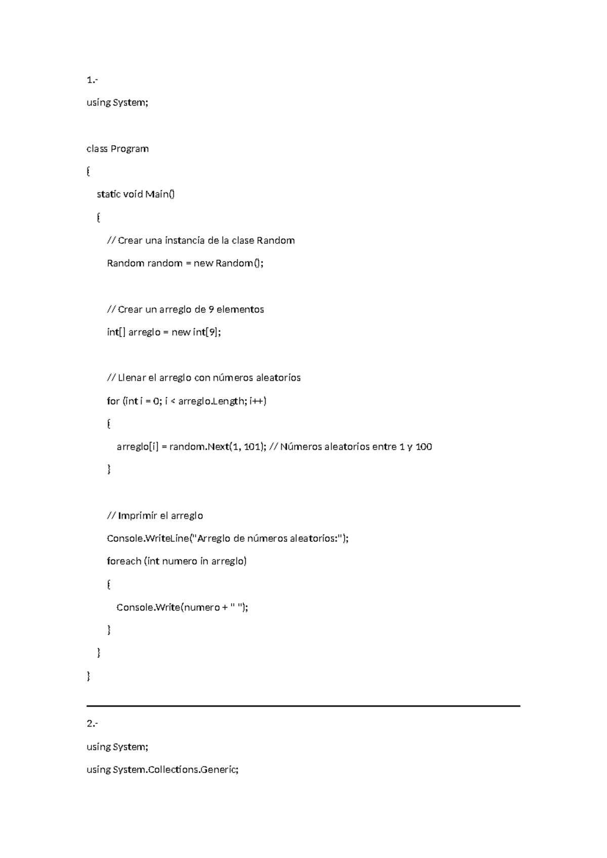 JP-GUIA DE Laboratorio - FA - Semana 11 - Estudiante - 1.- using System; class Program { static ...