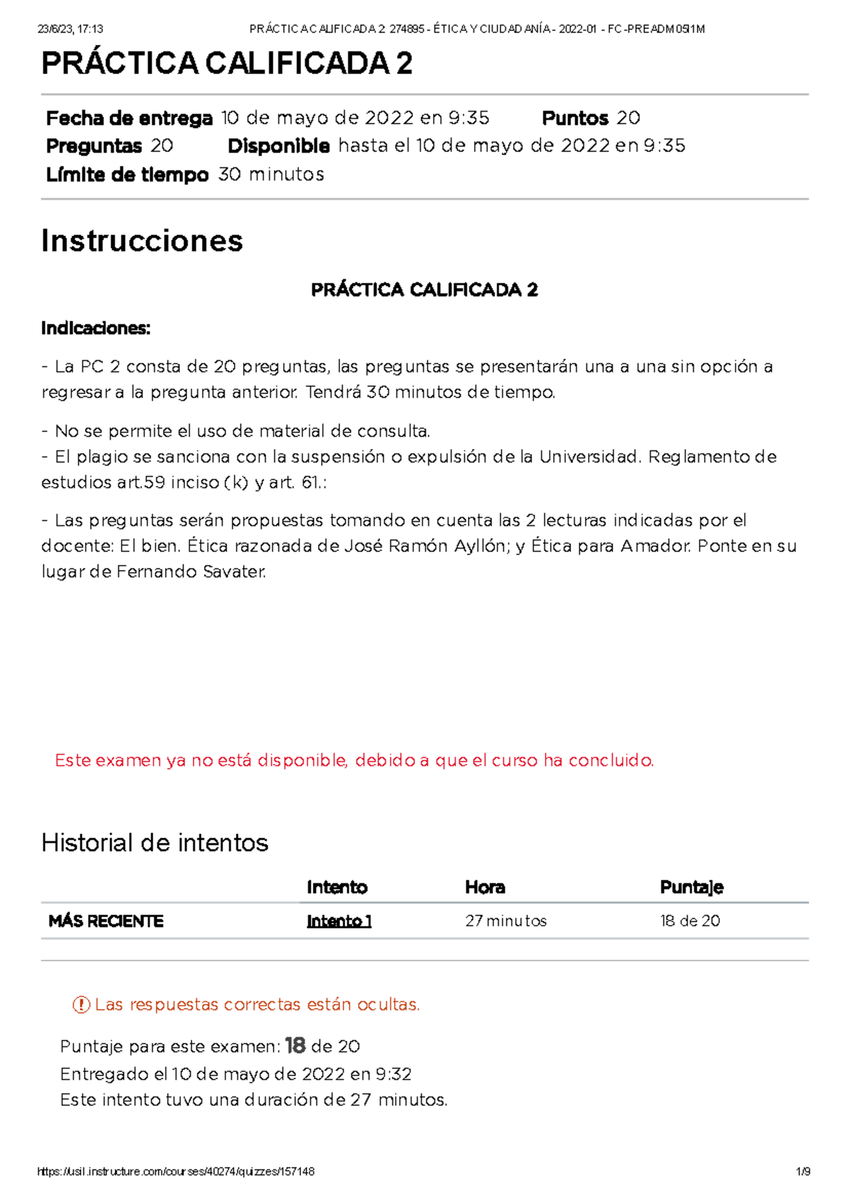 PRÁ Ctica Calificada 2 274895 - ÉTICA Y CiudadaníA - 2022-01 - FC- Preadm 05I1M - PRÁCTICA - Studocu