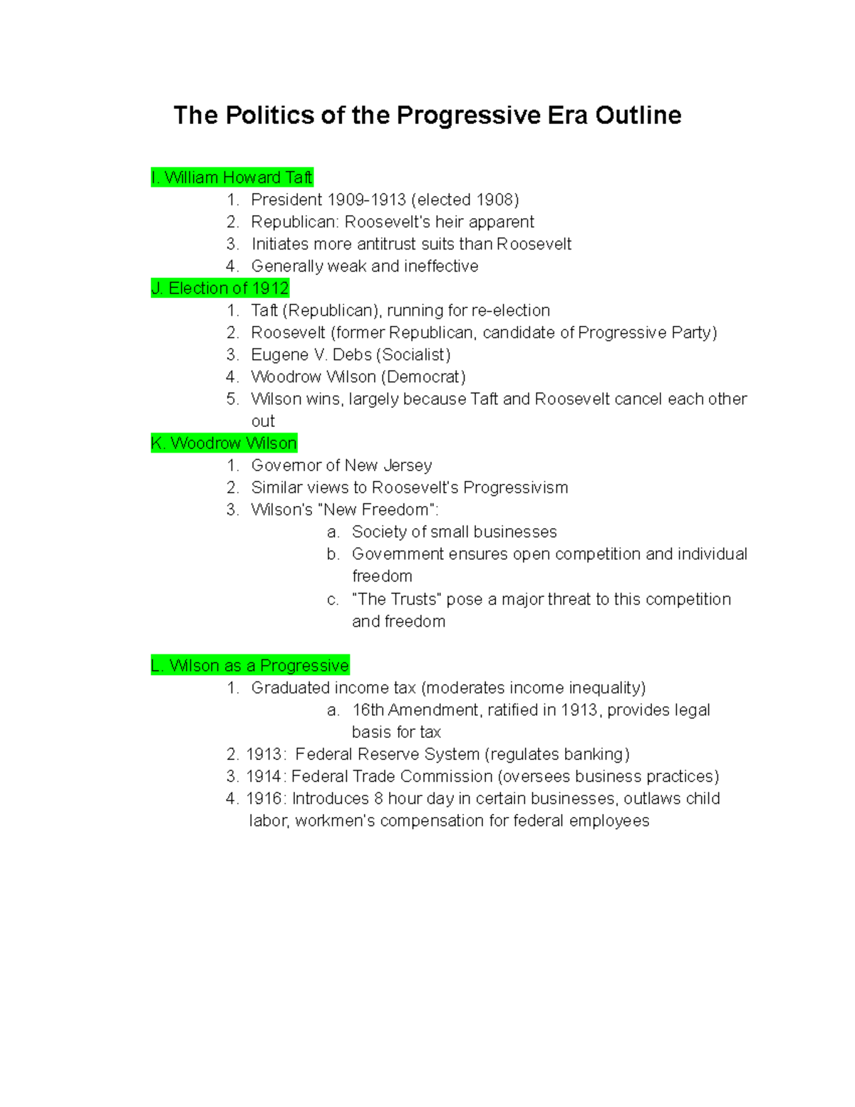 United States History since 1877-The Politics of the Progressive Era ...