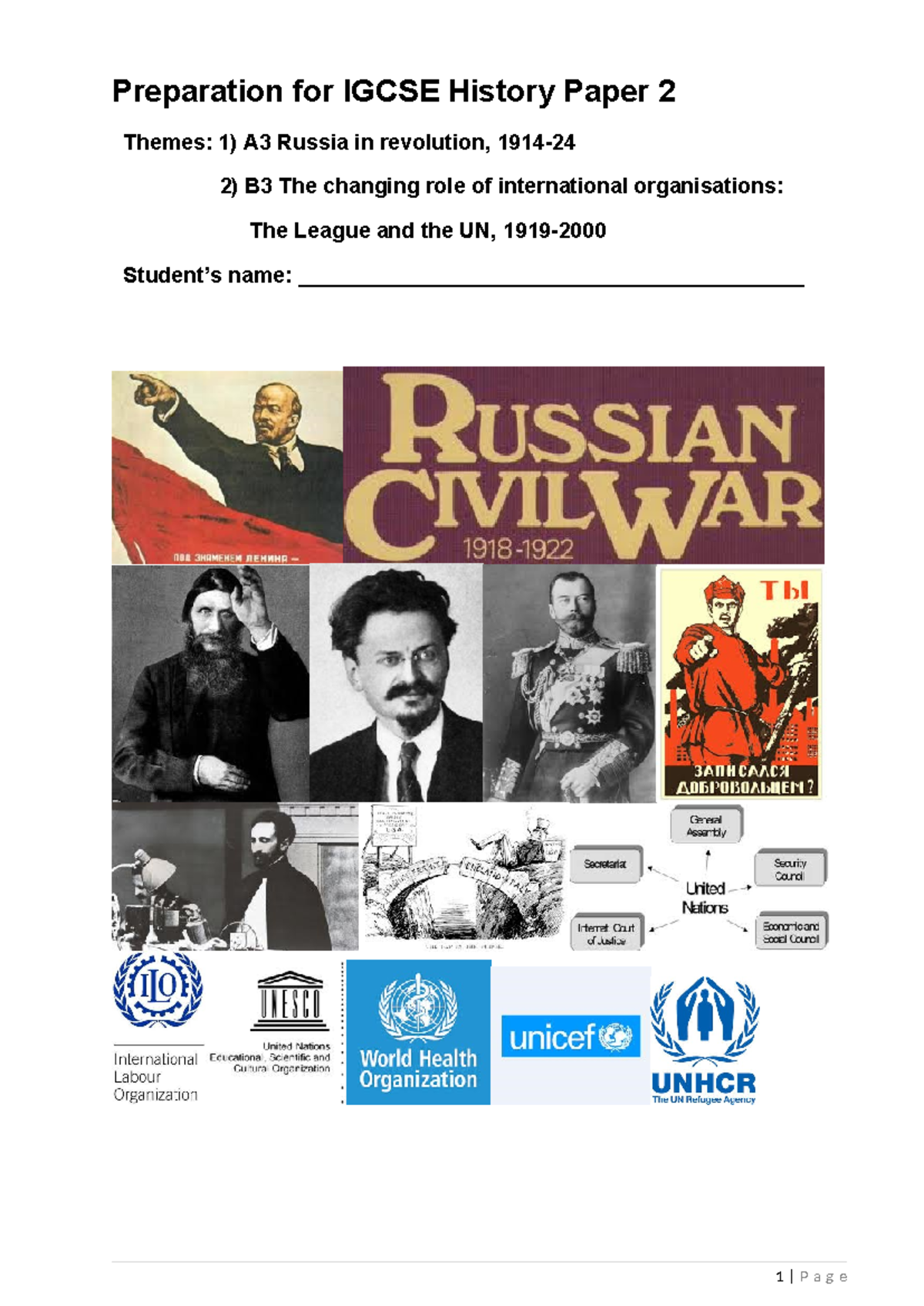 Edexcel Igcse History P2 sample questions - Preparation for IGCSE ...