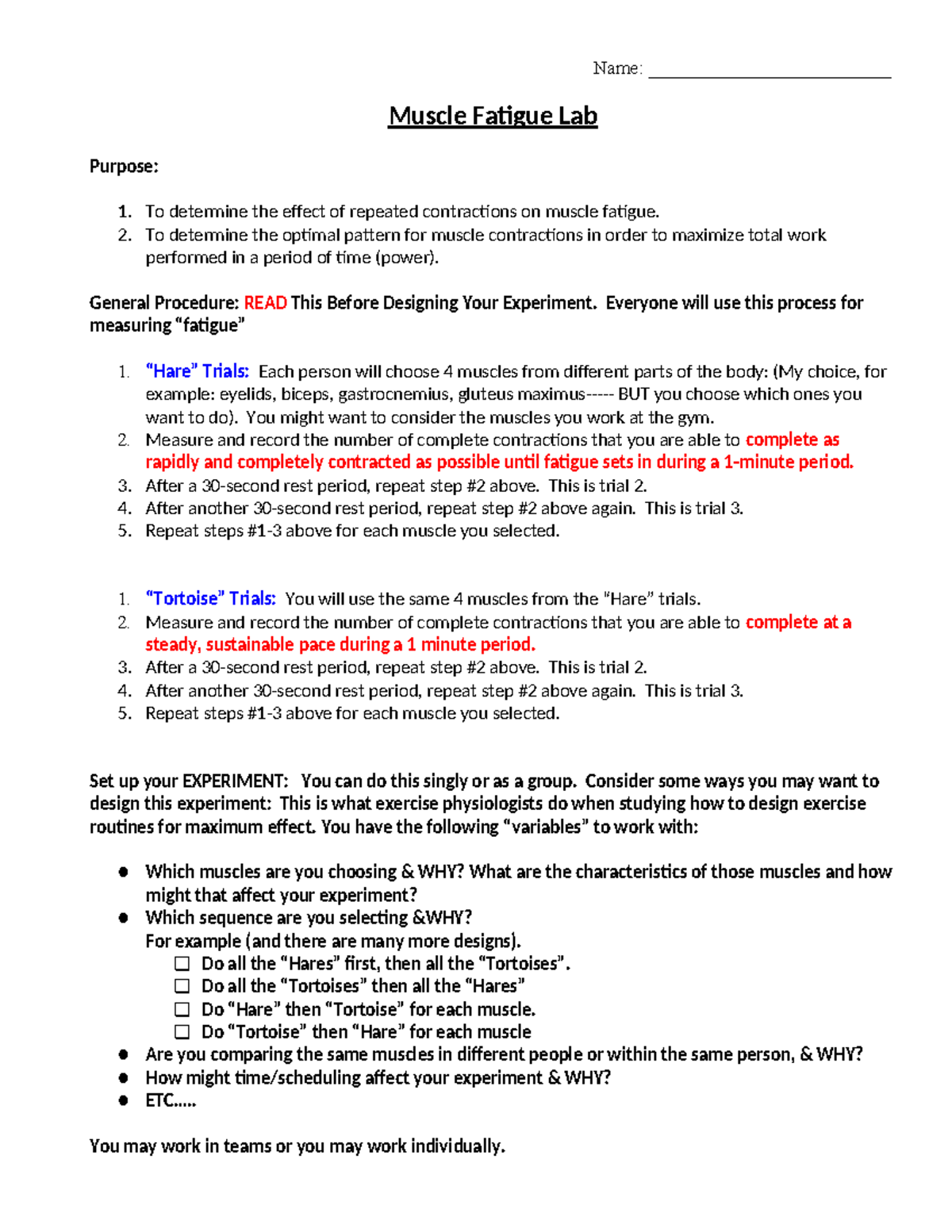 Copy of Muscle Fatigue Lab - Name: __________________________ Muscle ...