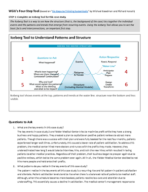 D458 Task 1 - Task 1: Applies Systems Thinking Basics Veronica Custodio Western Govornor’s - Studocu
