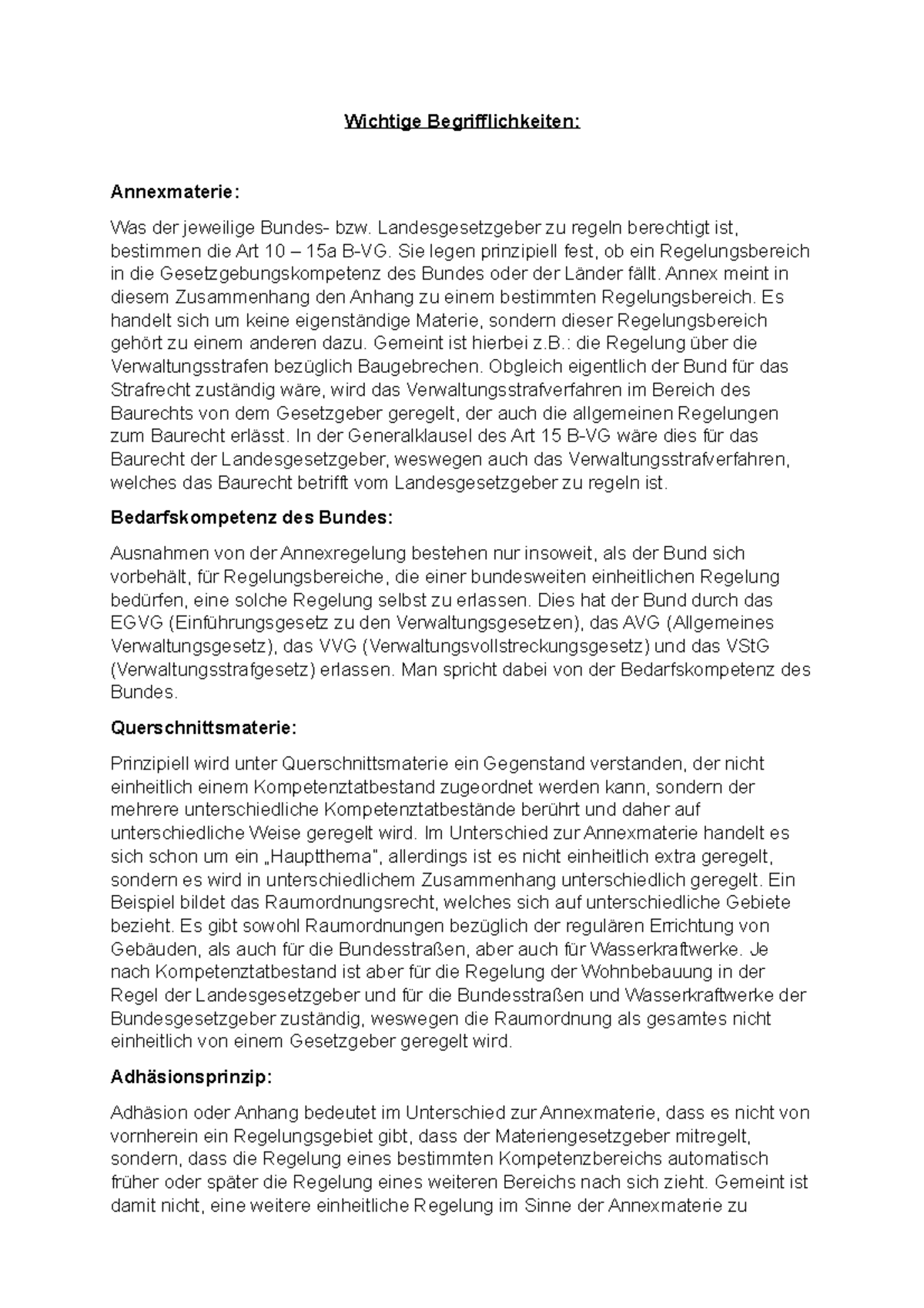 Begriffsbestimmungen - Wichtige Begrifflichkeiten: Annexmaterie: Was ...
