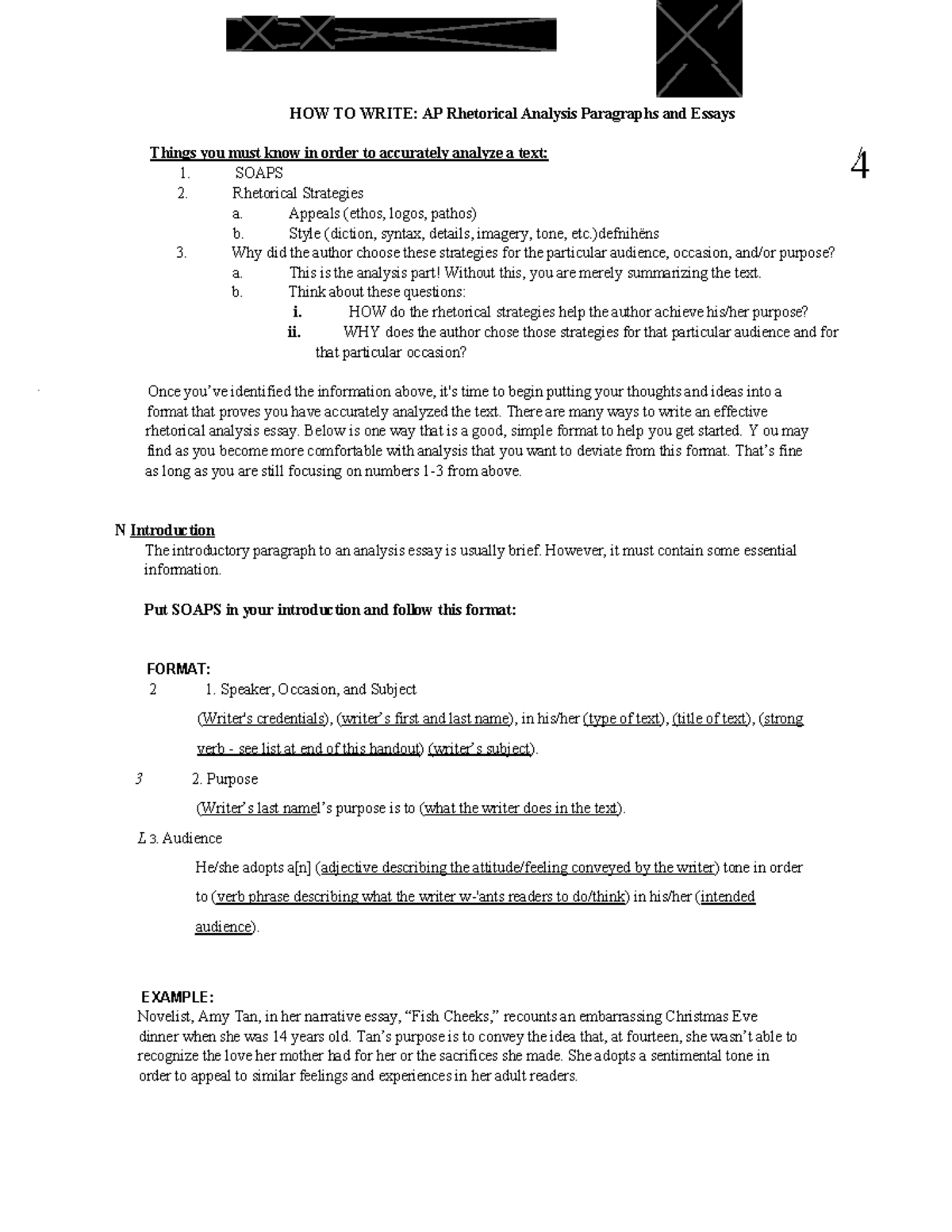 Analysis papers Literary Rhetorical Blueprint - Ocred - how úu HOW TO ...