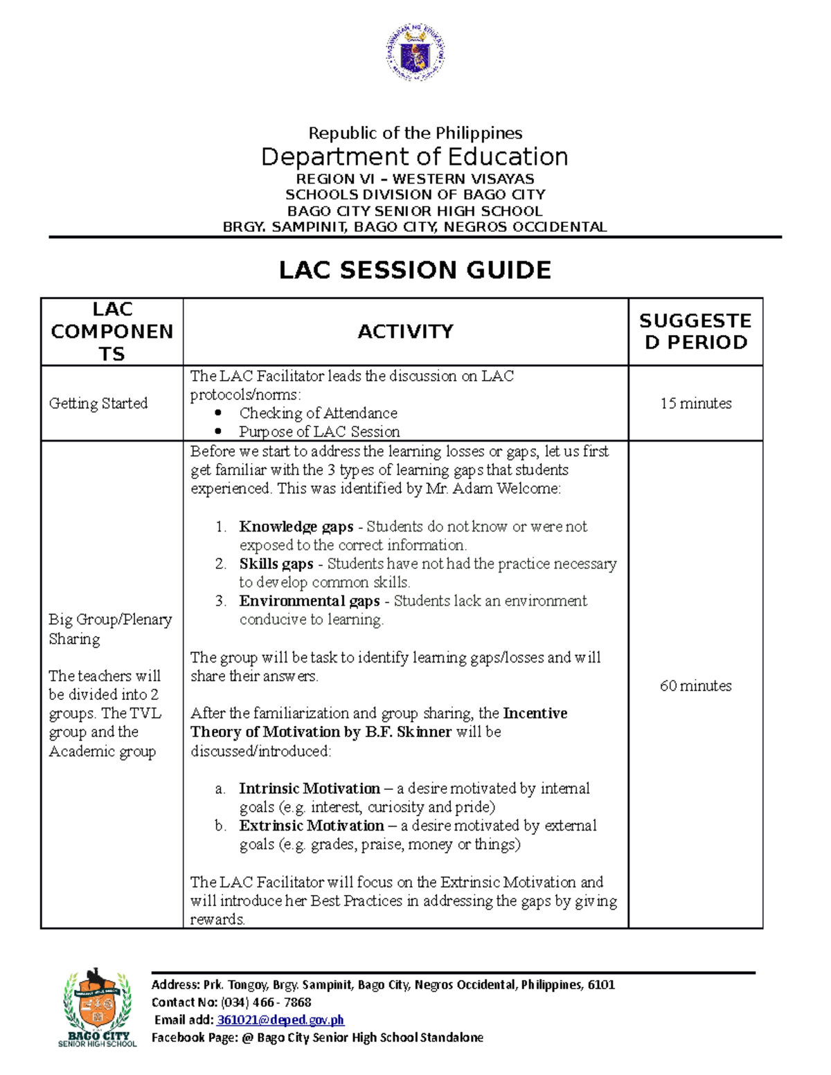 LAC-session-guide - Doc - Republic of the Philippines Department of ...
