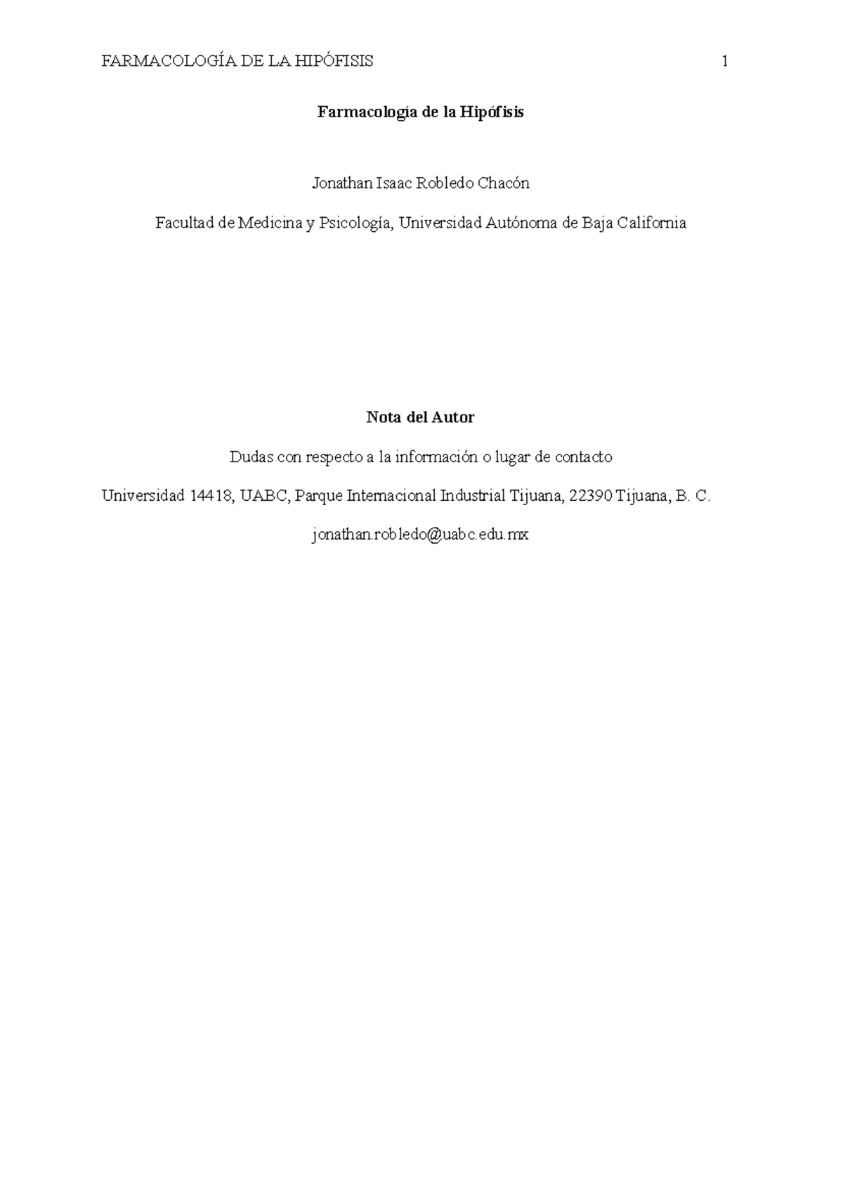 Farmacología de la Hipófisis - Farmacología de la Hipófisis Jonathan ...