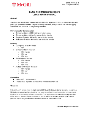 ECSE 444 Lab 7 I2C and OS - Lab instructions - Rev 1 (2022-10-31) ECSE ...