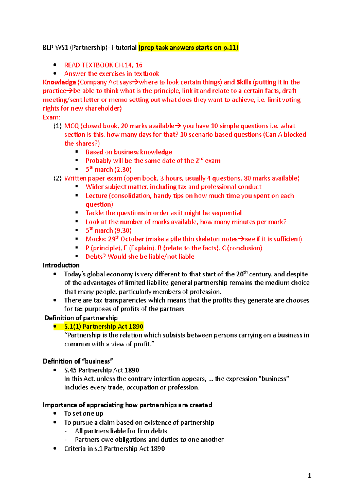 BLP Workshop 1 - Partnership - BLP WS1 (Partnership)- i-tutorial (prep task answers starts on p ...