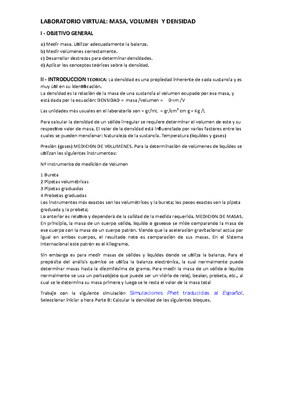 Laboratorio Virtual MASA Volumen Y Densidad - LABORATORIO VIRTUAL: MASA ...