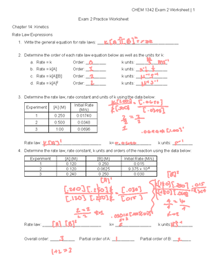 1342 Formula Sheet - CHEM 1342 - Studocu