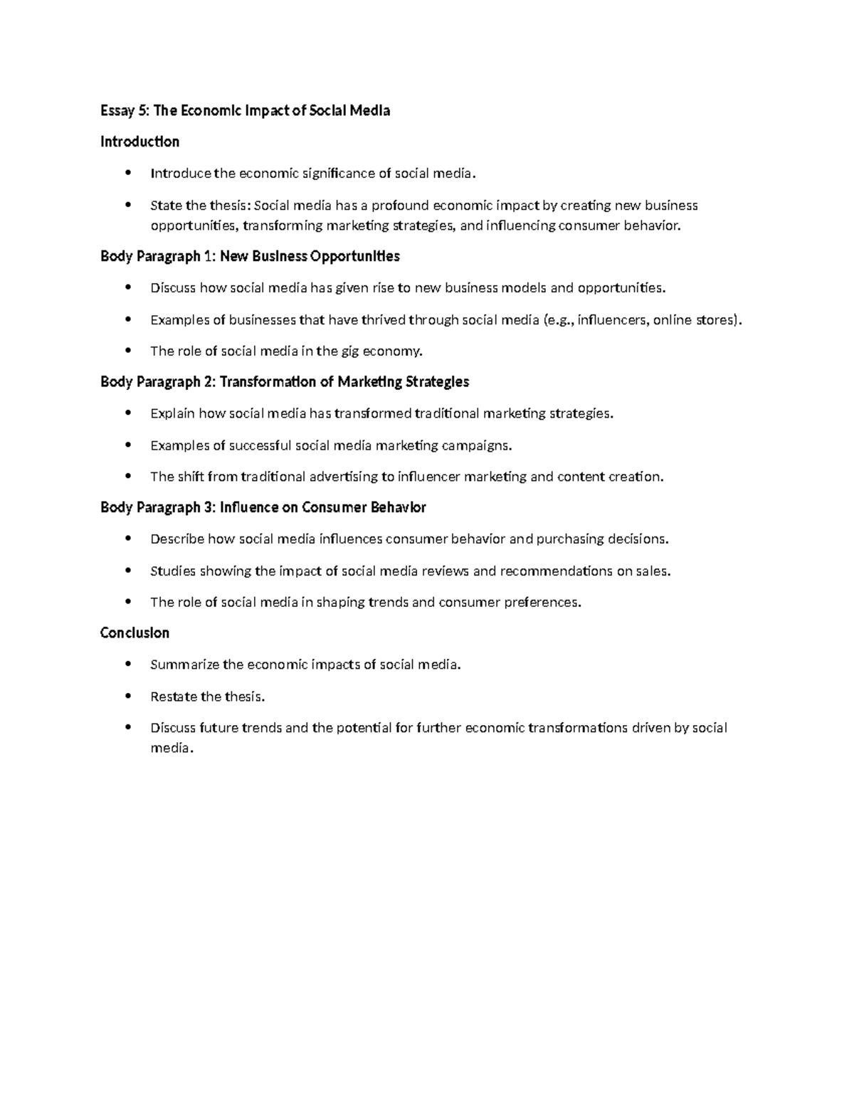 Essay 5 - social media - Essay 5: The Economic Impact of Social Media ...