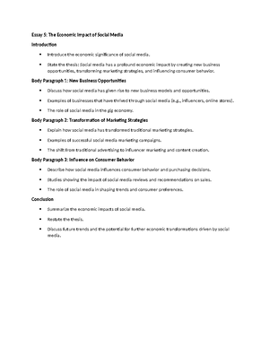 Essay 3 - social media - Essay 3: The Influence of Social Media on ...