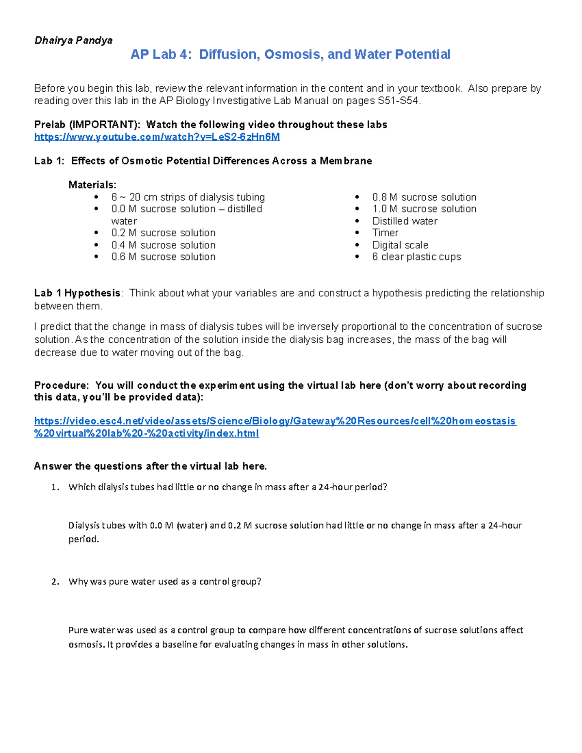 Ap Lab 4 Osmosis And Diffusion at Marilyn Kauffman blog