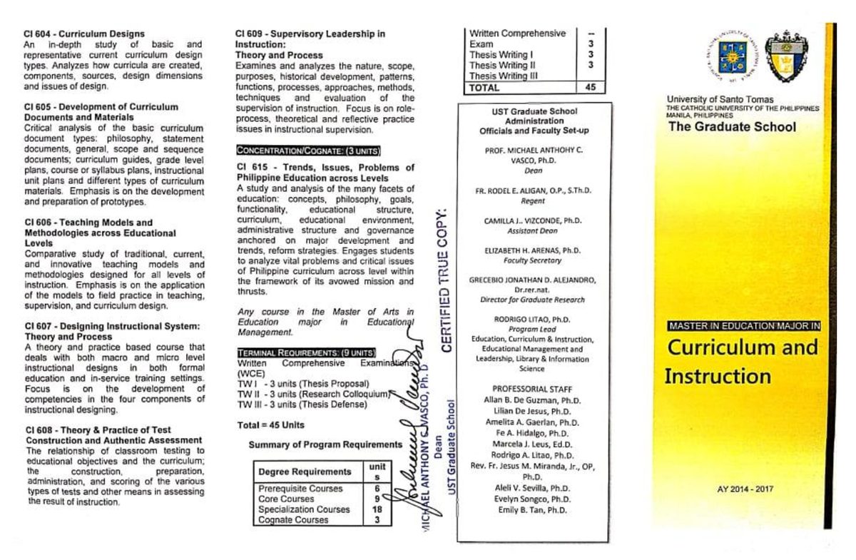 Scan MA educ CI - Scanned MA CI curriculum - Curriculum Guide - Studocu