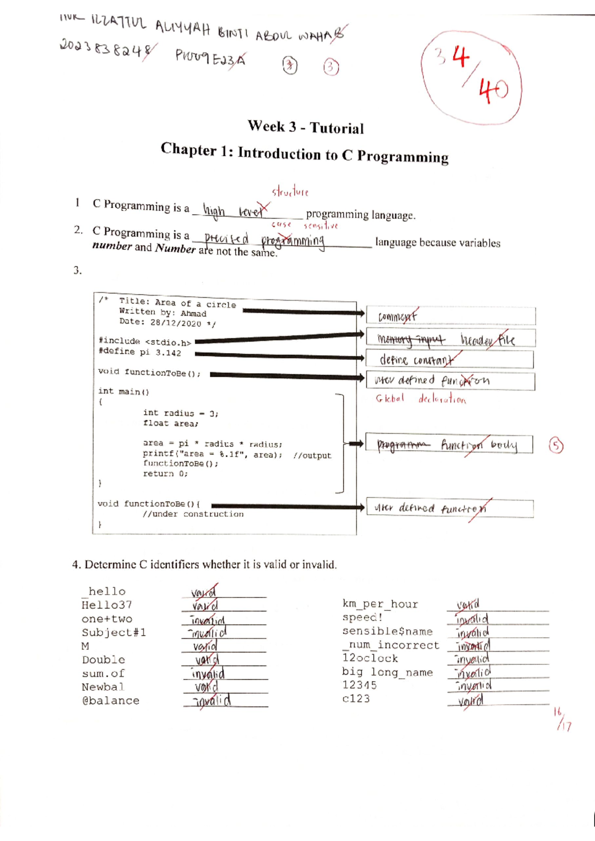 Week 2 lab test - exercise - Computer Science - Studocu