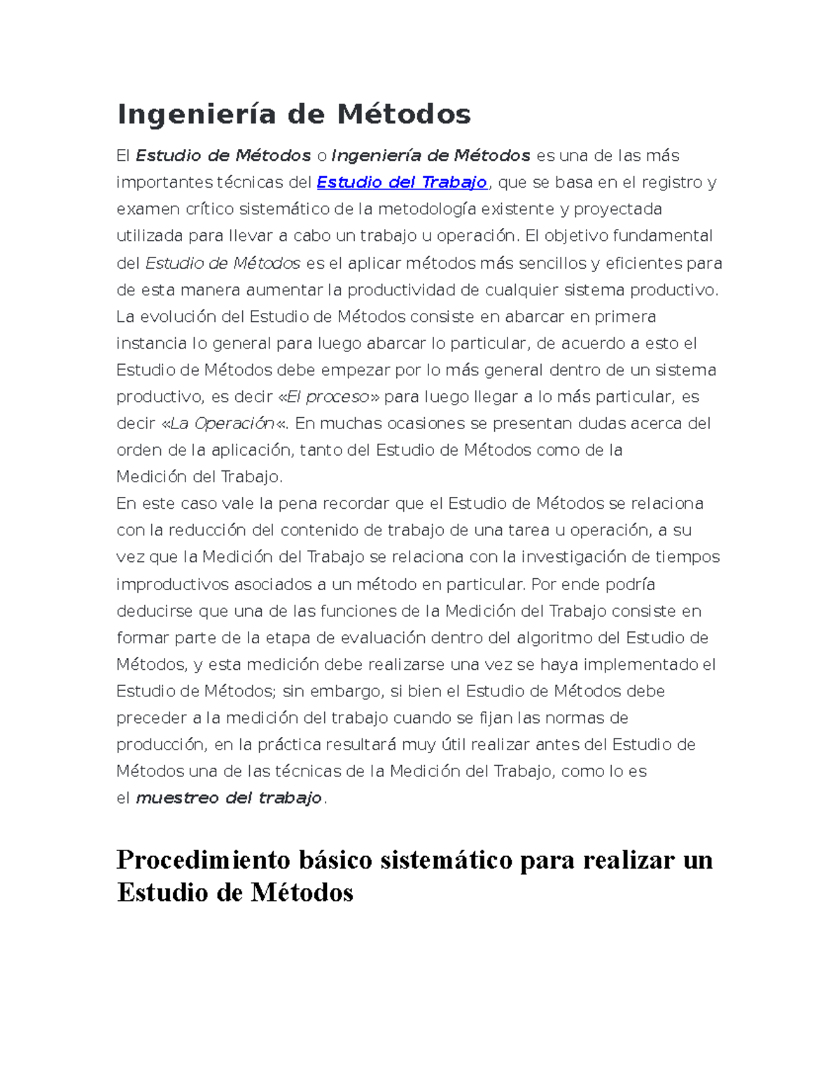 Ingeniería de Método 1 - ingenieria - Ingeniería de Métodos El Estudio ...