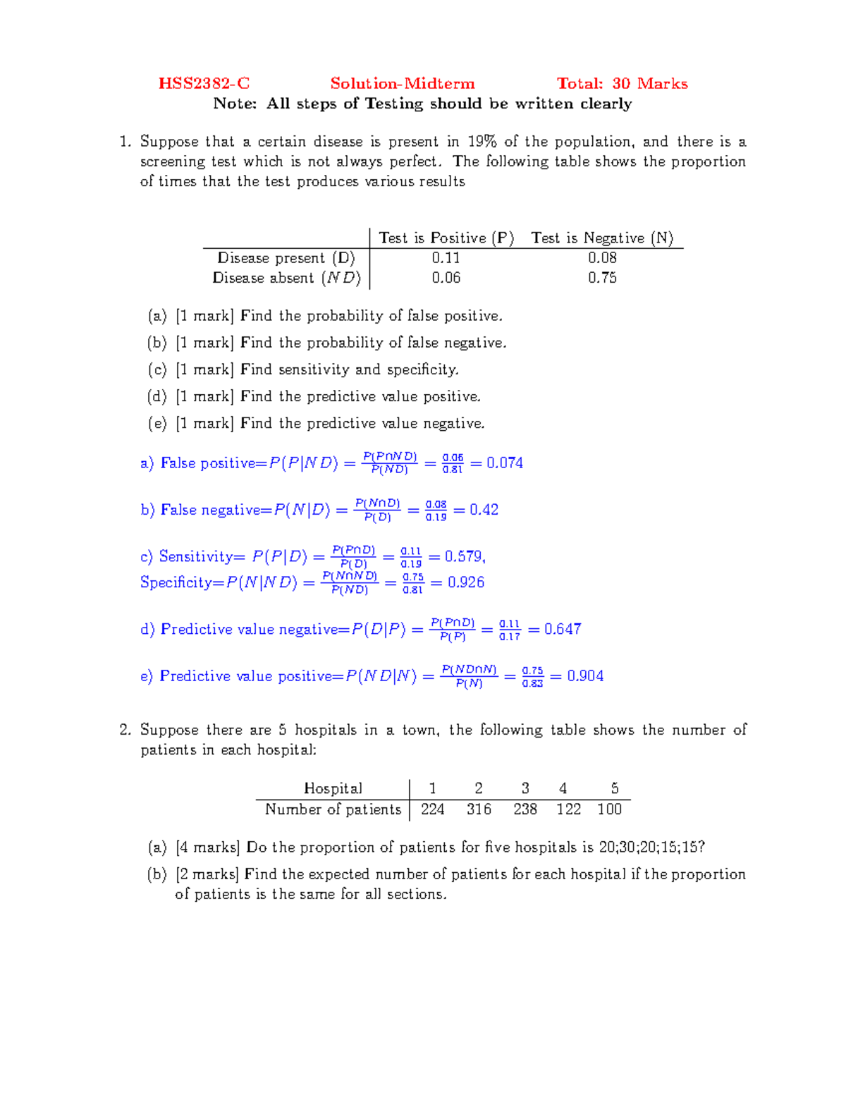 S Midterm HSS2382 C W23 - assignments - HSS2382-C Solution-Midterm Total: 30 Marks Note: All ...