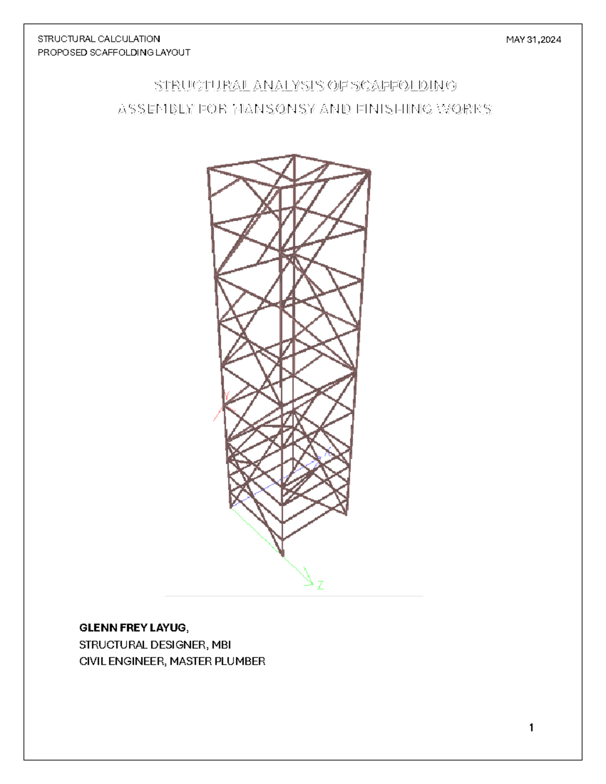 Scaffolding Analysis Glenn FREY - BS Civil Engineering - STRUCTURAL ...