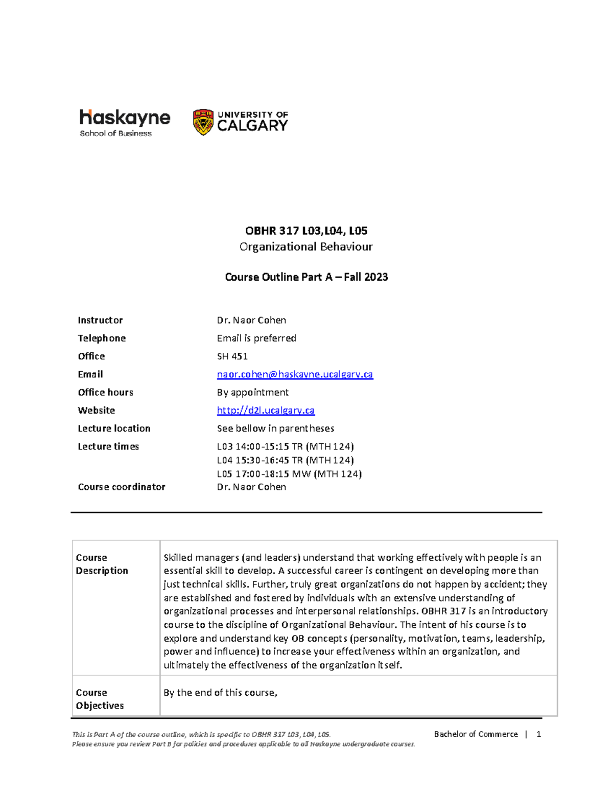 F23 OBHR 317 L03-L05 Course Outline - Part A- Naor Cohen - This is Part ...