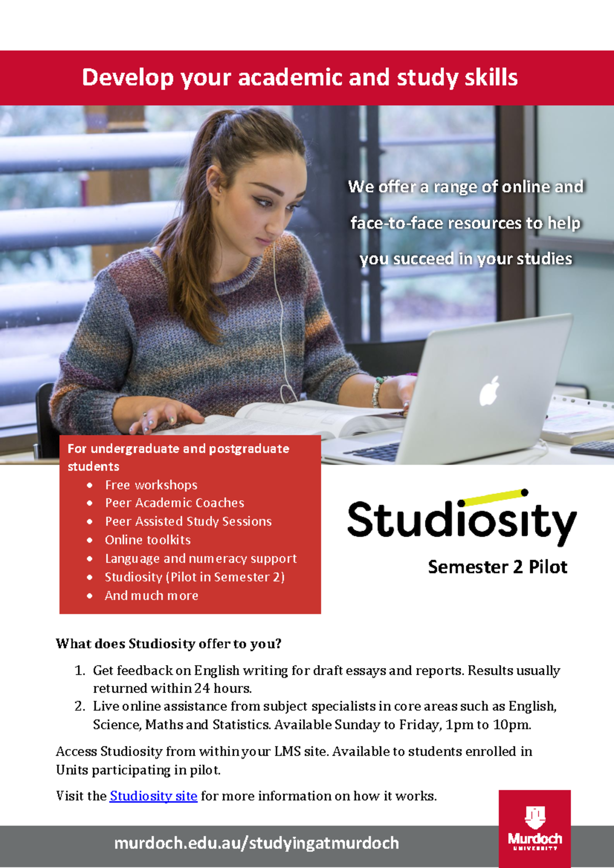 Using Studiosity - murdoch.edu/studyingatmurdoch We offer a range of ...