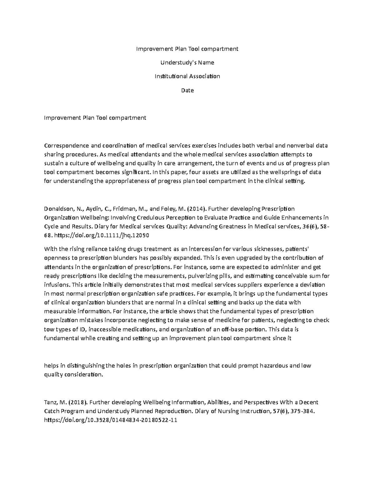 Improvement Plan Tool compartment - Improvement Plan Tool compartment ...