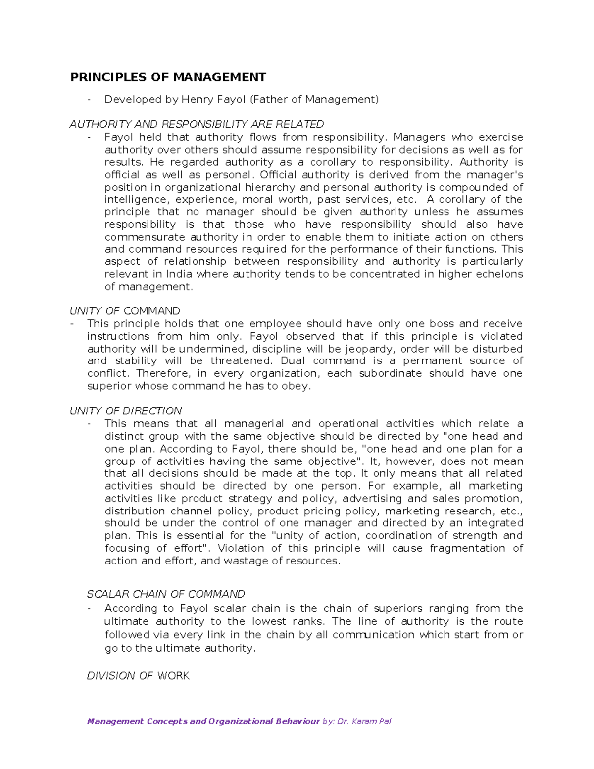 The Management Principles Applicable to Pharmacists - PRINCIPLES OF ...