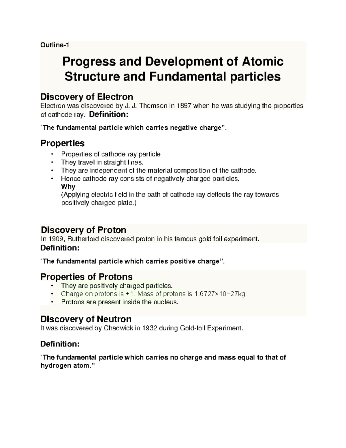 Chemistry Chapter 1 Outlines Notes (complete) - Outline- Progress and ...