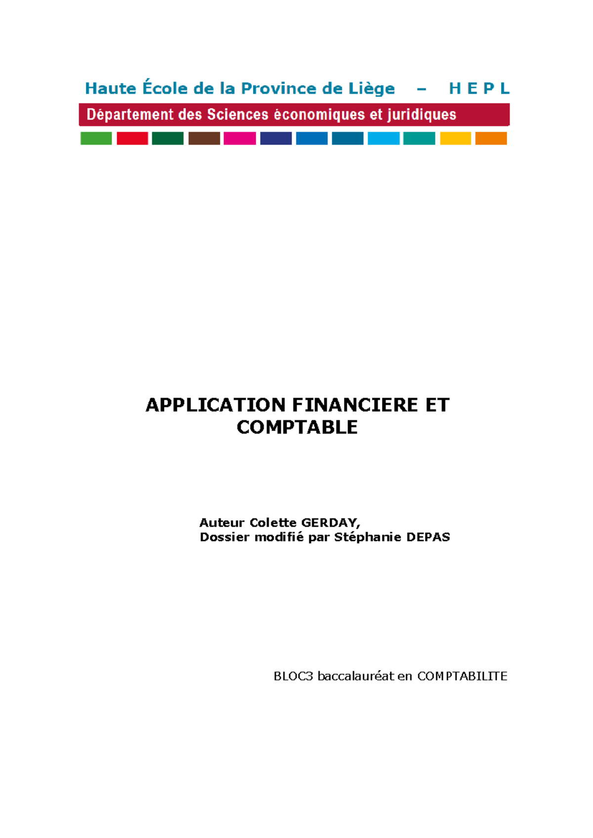 Application comptable - APPLICATION FINANCIERE ET COMPTABLE Auteur ...