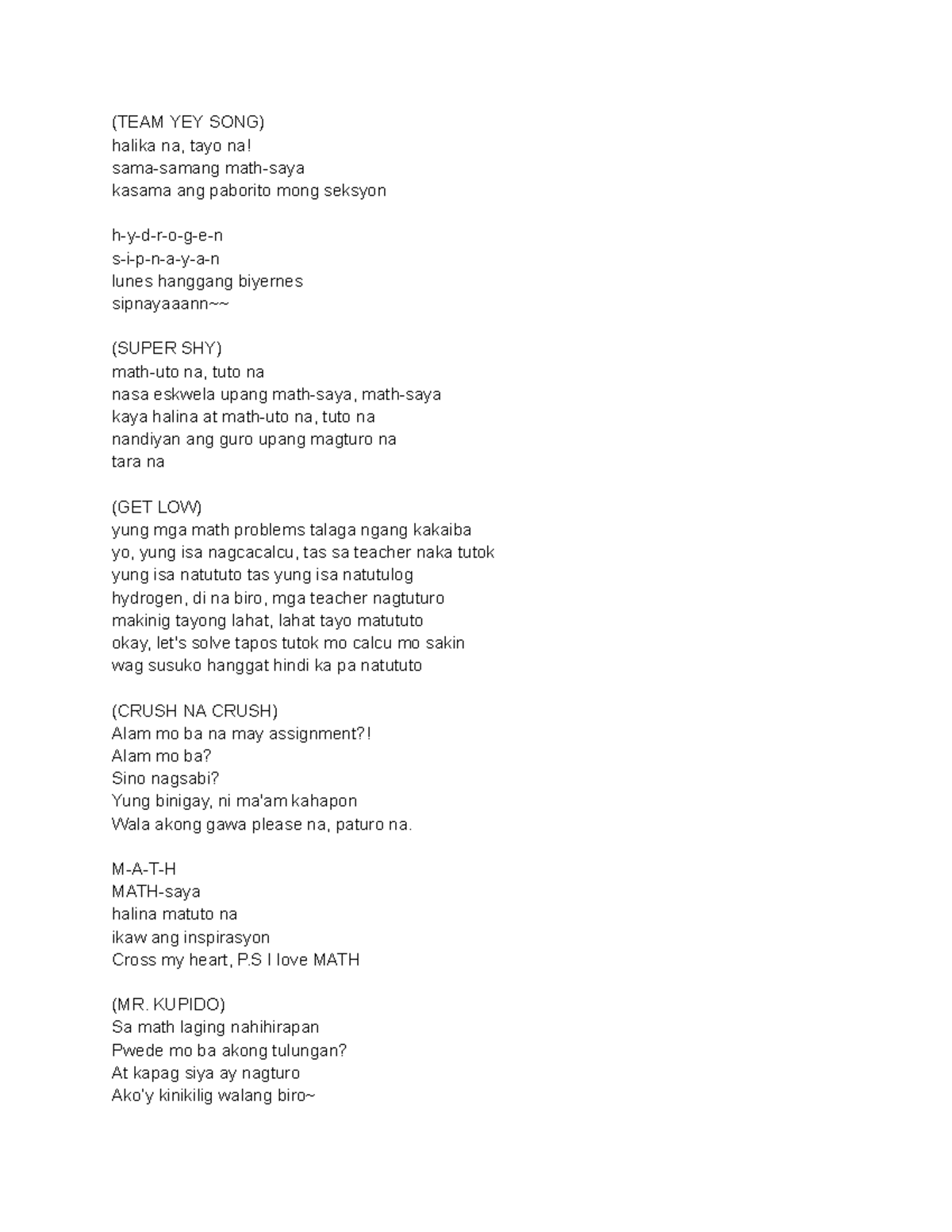 714049687 math jingle suggestion - (TEAM YEY SONG) halika na, tayo na ...