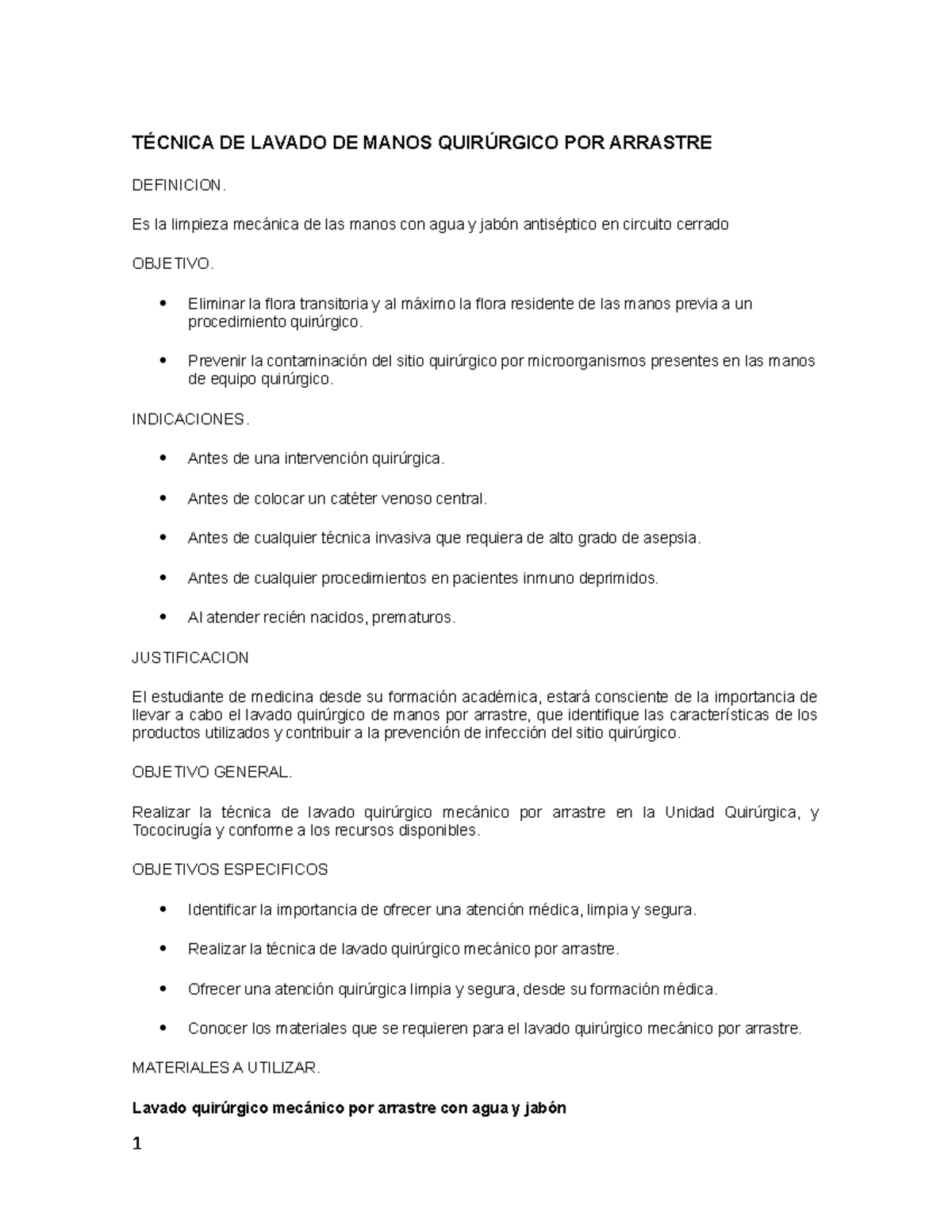 Primera Practica Tecnica Lavado Manos Vestido - TÉCNICA DE LAVADO DE MANOS QUIRÚRGICO POR ...