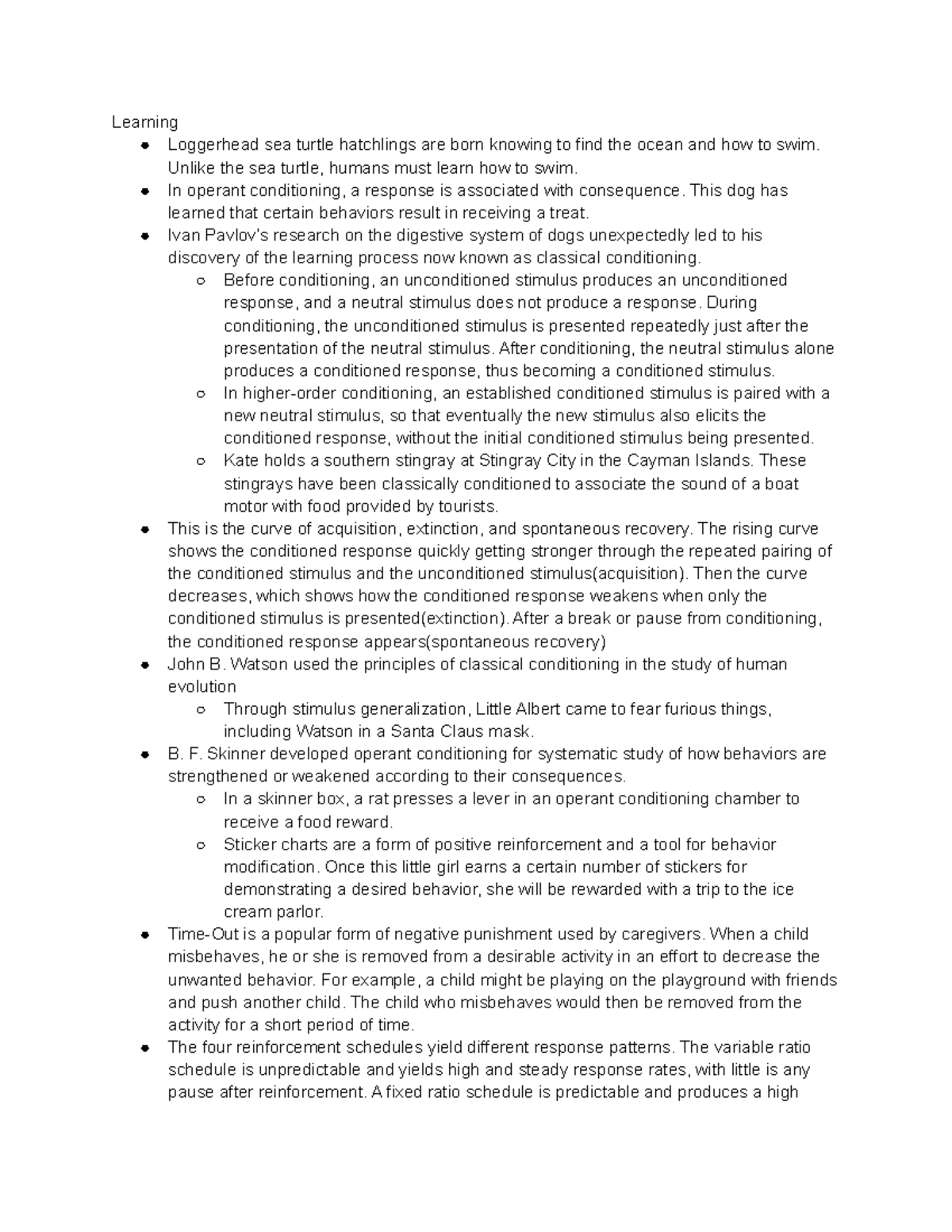 Learning Chapter 6 - Learning Loggerhead sea turtle hatchlings are born ...