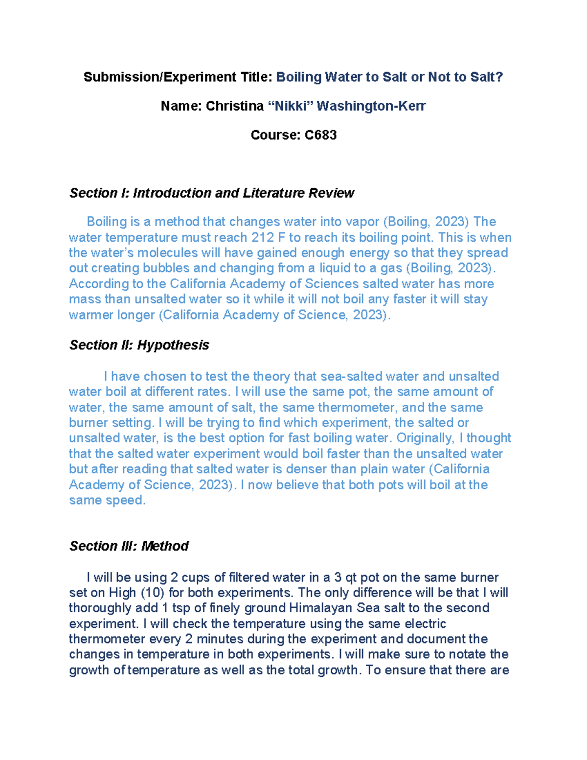 Boiling Water Turn in - Submission/Experiment Title: Boiling Water to ...