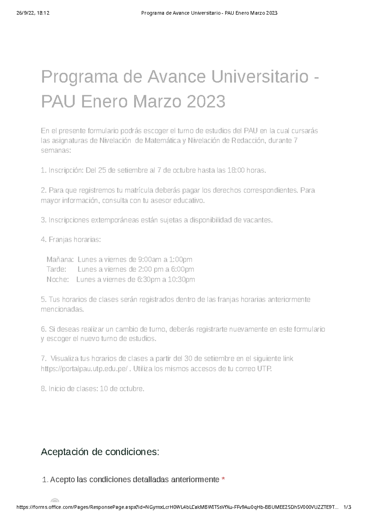 Programa de Avance Universitario - PAU Enero Marzo 2023 - - Studocu