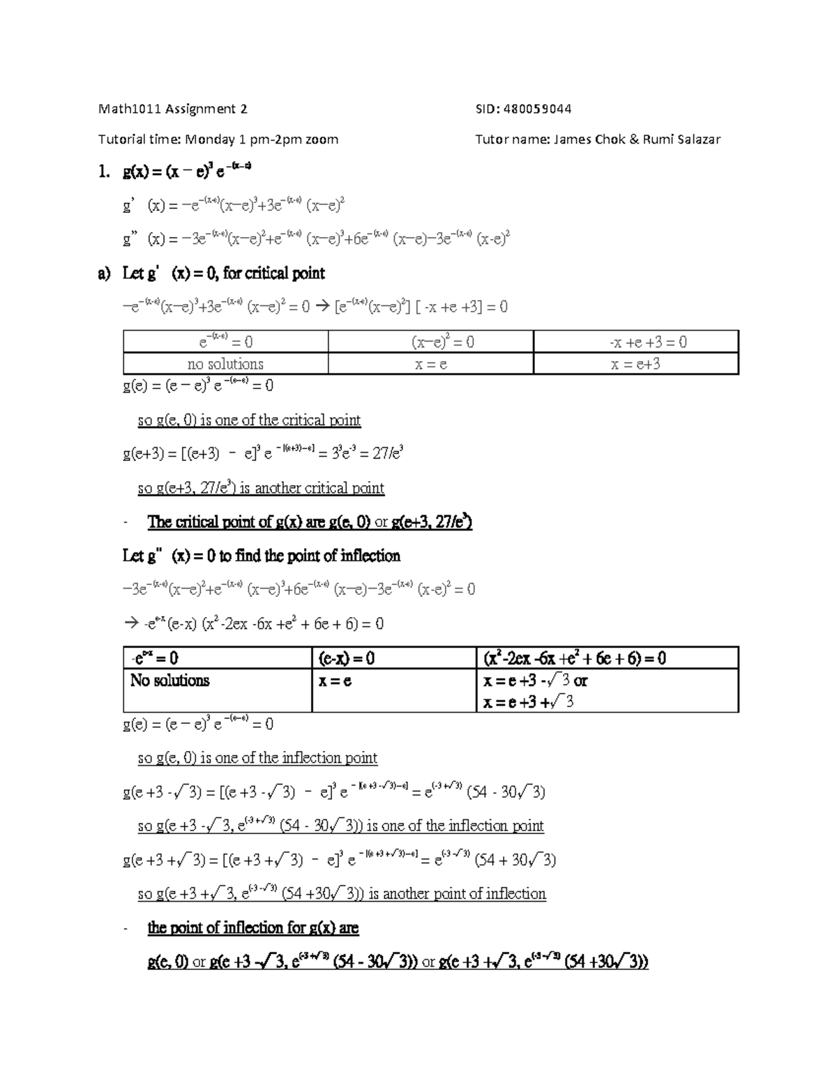 Assignment 2 - Instruction - Math1011 Assignment 2 SID: 480059044 ...