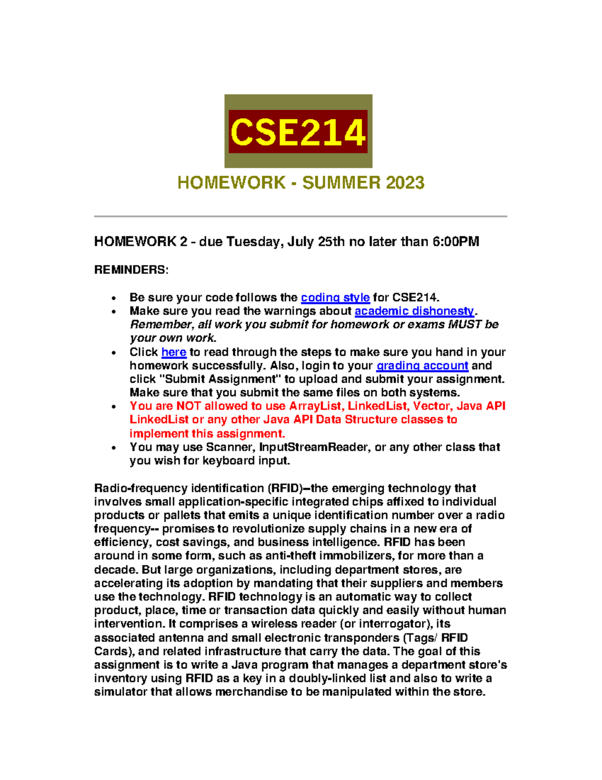 Hw2-pdf version - One of the homework's for the course. - HOMEWORK - SUMMER 2023 HOMEWORK 2 ...
