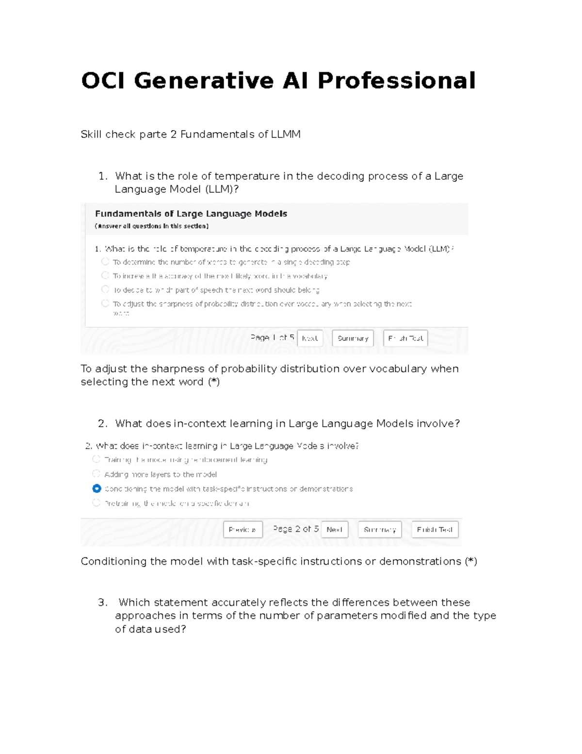 OCI Generative AI Professional Preguntas Respuestas - OCI Generative AI Professional Skill check ...