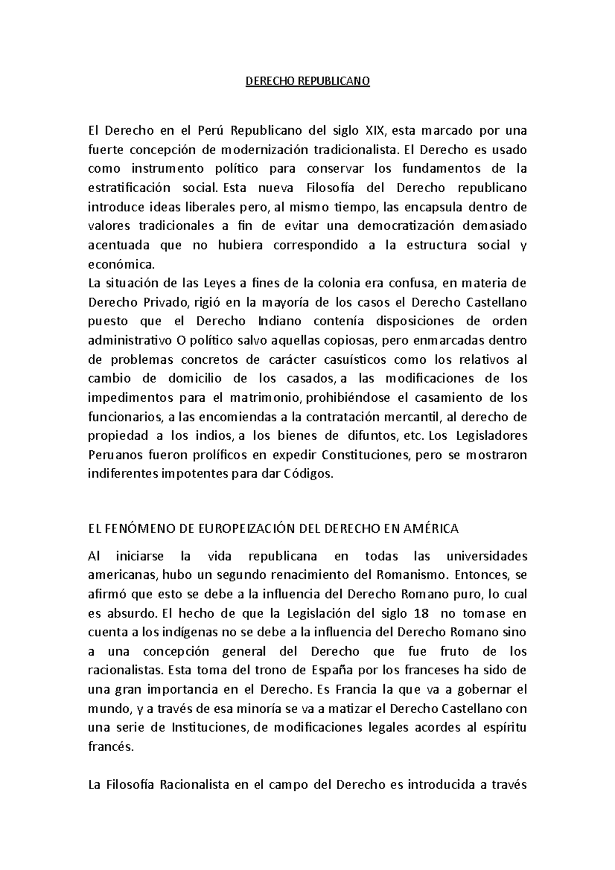 5 Tarea H.D.P EXPO - pequeños resumenes - DERECHO REPUBLICANO El ...