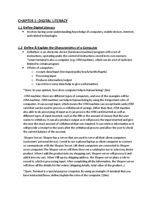 Chapter 8 Tutorial questions - CSC10 0 Computing Chapter 8 : Tutorial ...