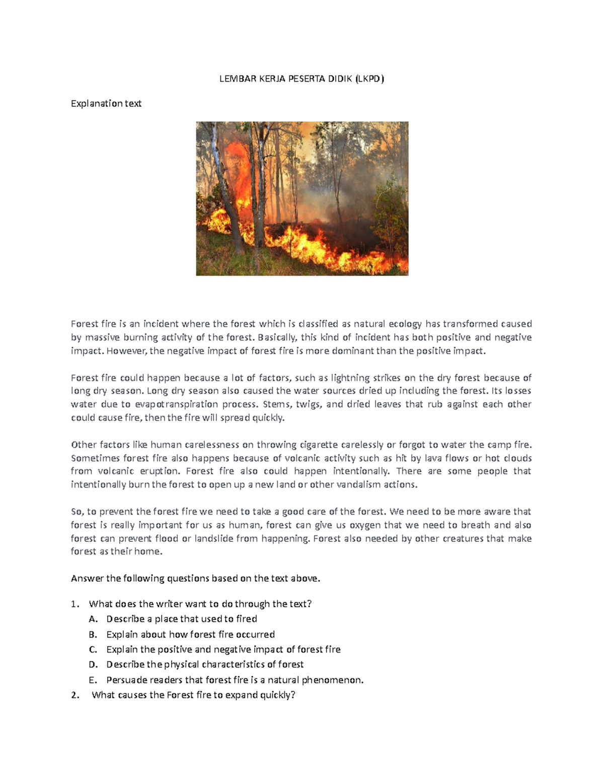 LKPD Explanation text - sdfsdf - LEMBAR KERJA PESERTA DIDIK (LKPD ...