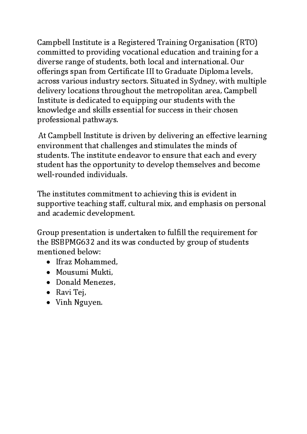 2. Ifraz Mohammed 20231449 Bsbpmg 632 Student Assessment Tasks 2 Risk plan management group ...