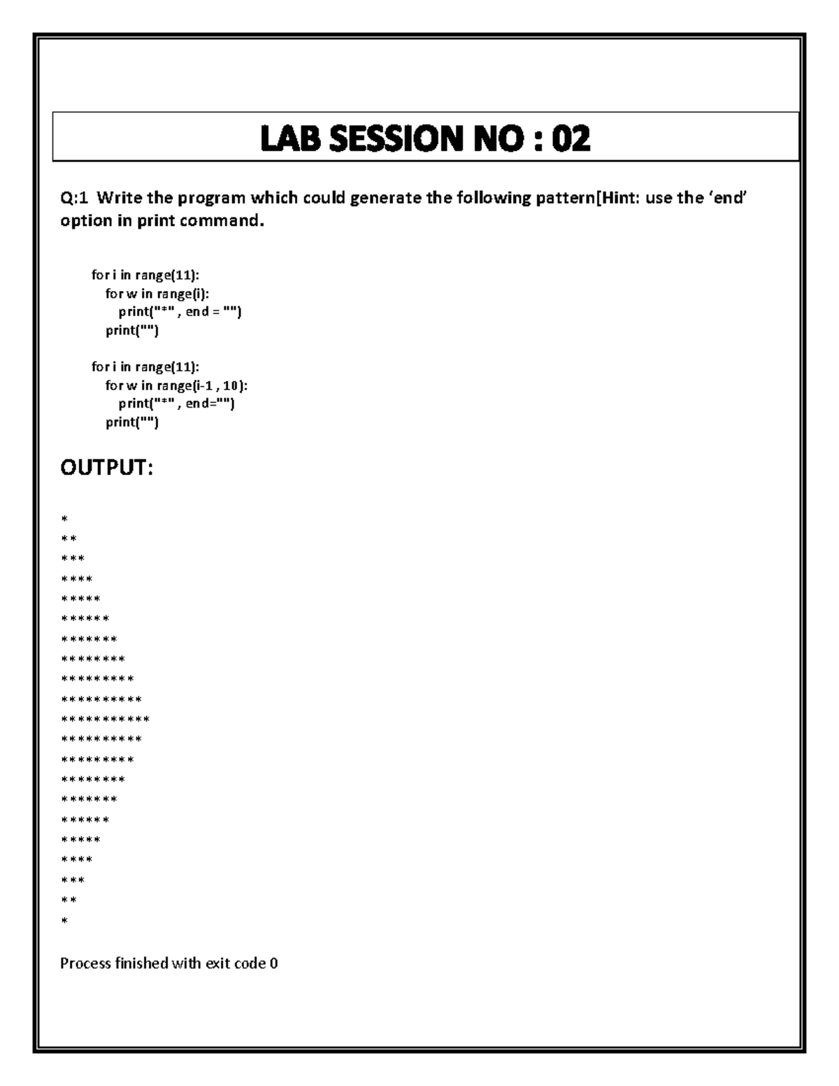 LAB Sessions DSA 1-4 Updated (Autosaved) - Q:1 Write the program which could generate the ...