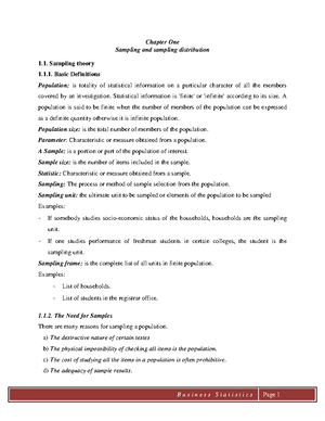 Experimental Design I - Lecture notes 1 - COURSE CODE: STS 352 COURSE ...
