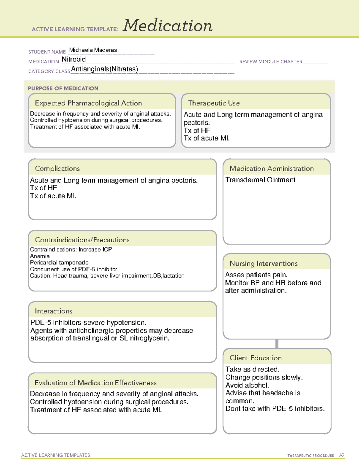 Nitrobid - Drug card - ACTIVE LEARNING TEMPLATES THERAPEUTIC PROCEDURE ...