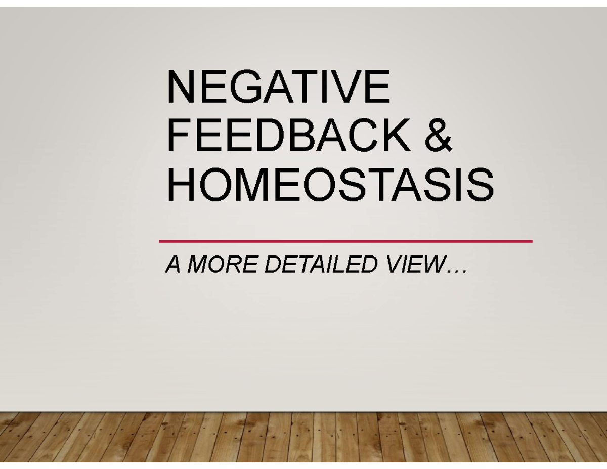 General Biology Negative Feedback Powerpoint - NEGATIVE FEEDBACK ...