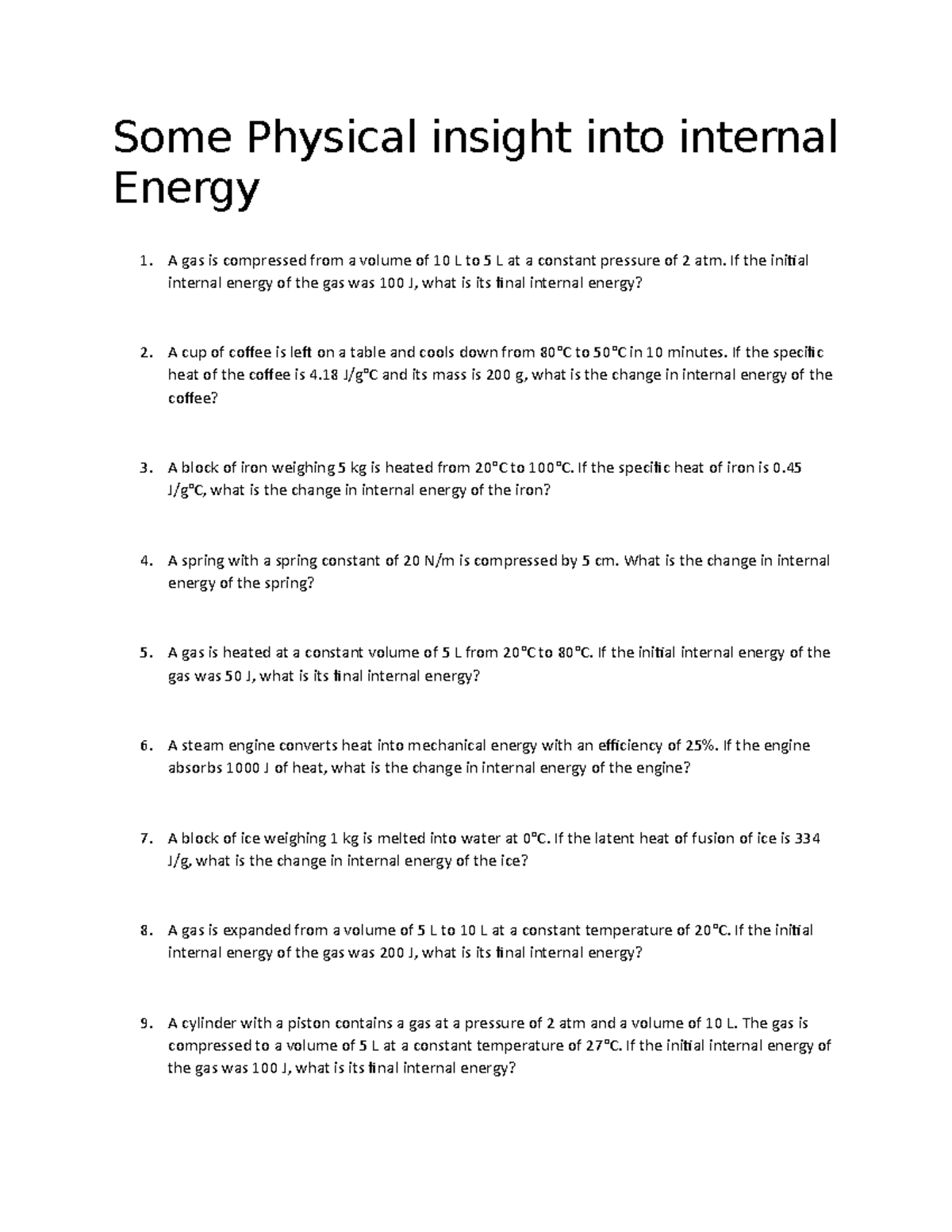Some Physical insight into internal Energy - Some Physical insight into ...