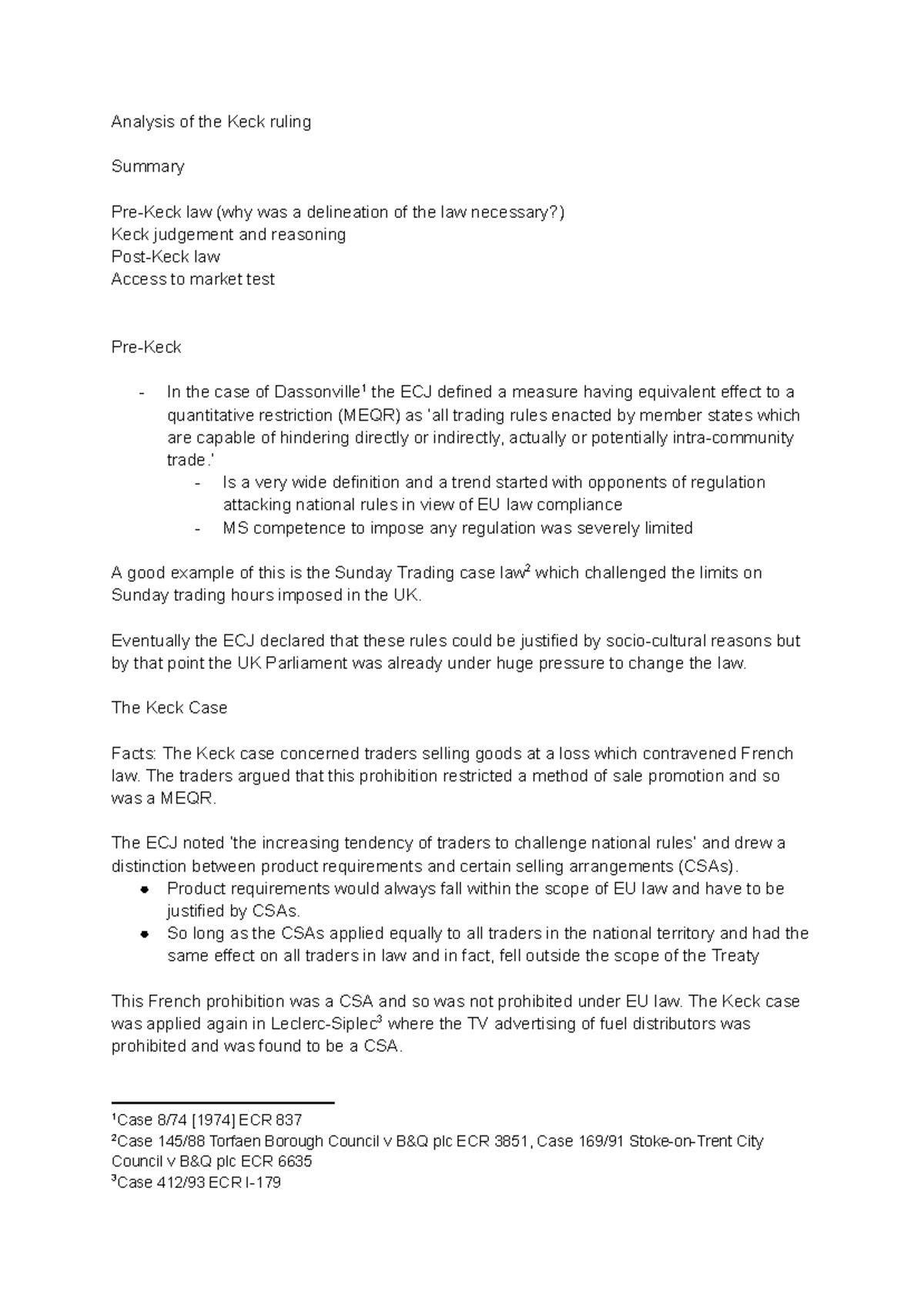 Analysis of the Keck ruling - Analysis of the Keck ruling Summary Pre ...