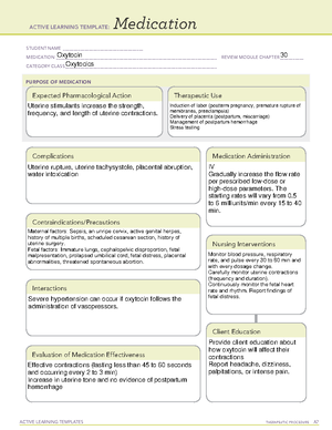 Medication Template Digoxin - ACTIVE LEARNING TEMPLATES TherapeuTic ...