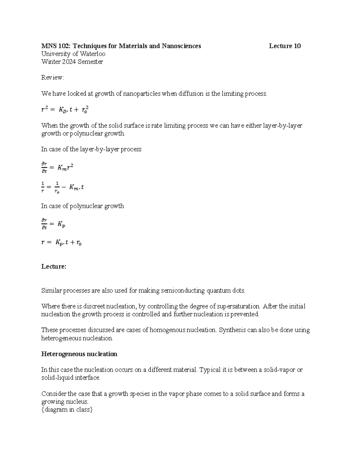 MNS 102 2024 Lecture 10 - MNS 102: Techniques for Materials and ...