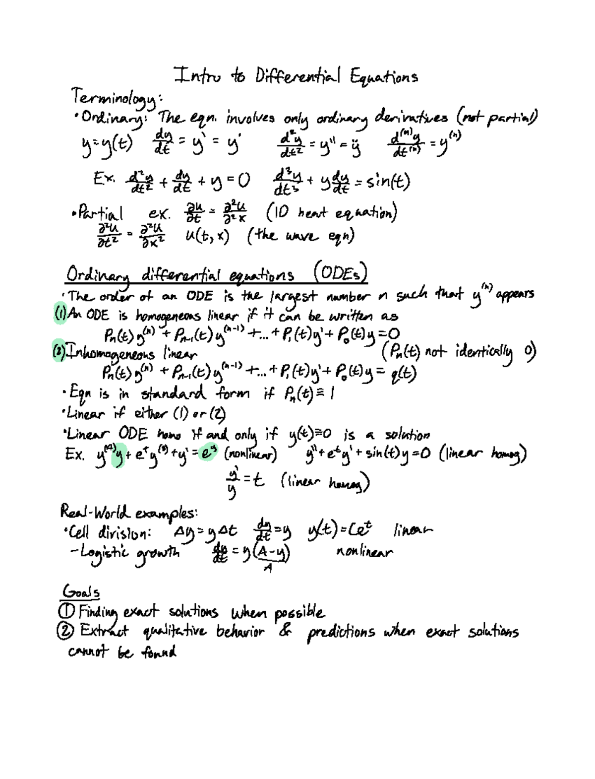 18.03 Lec Jan 31 Intro to differential equations - Intro to ...